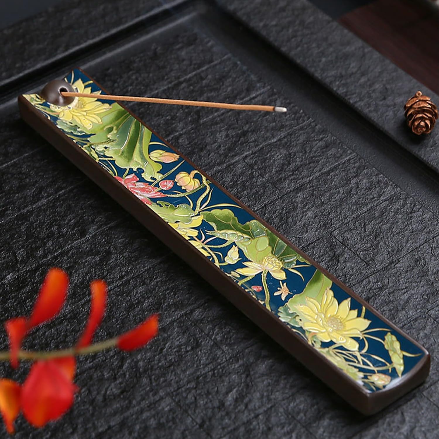 Ekhasa Ceramic Agarbatti Stand with Ash Catcher | Incense Stick Holder ...