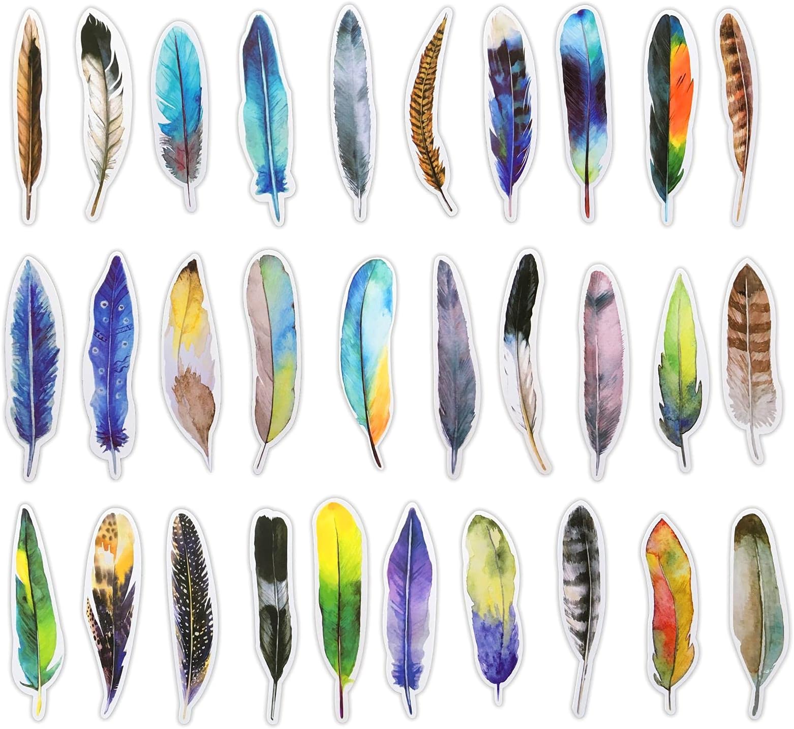 Amazon.com : Feather Shaped Colorful Bookmarks, 30 PCS : Office Products