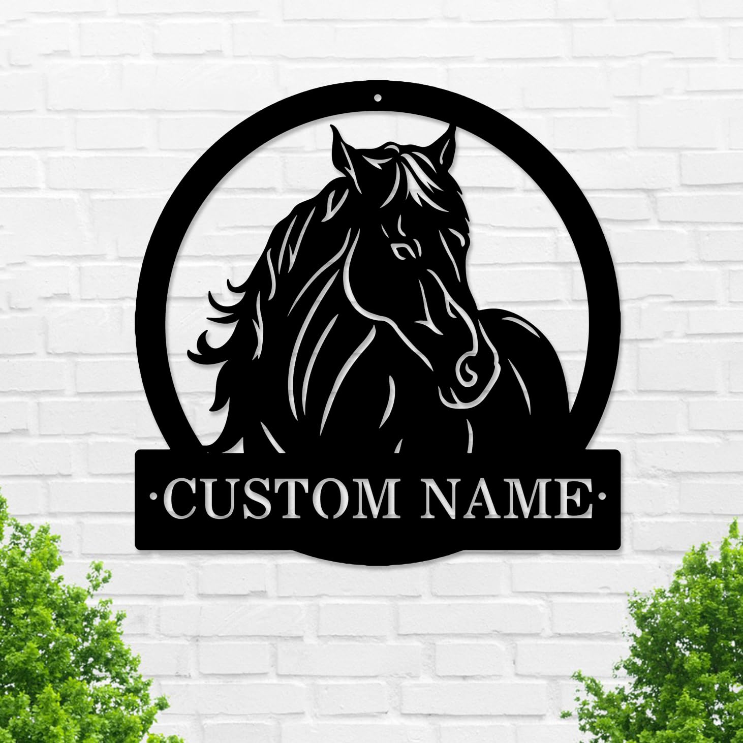 Amazon.com: Goodqueen Personalized Horse Metal Wall Sign, Custom Horse ...