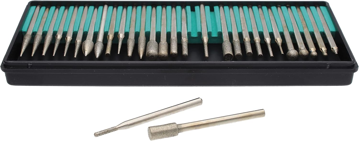 Amazon.com: The Beadsmith Burr Set – 30-Piece Diamond Coated Bits – 150 ...