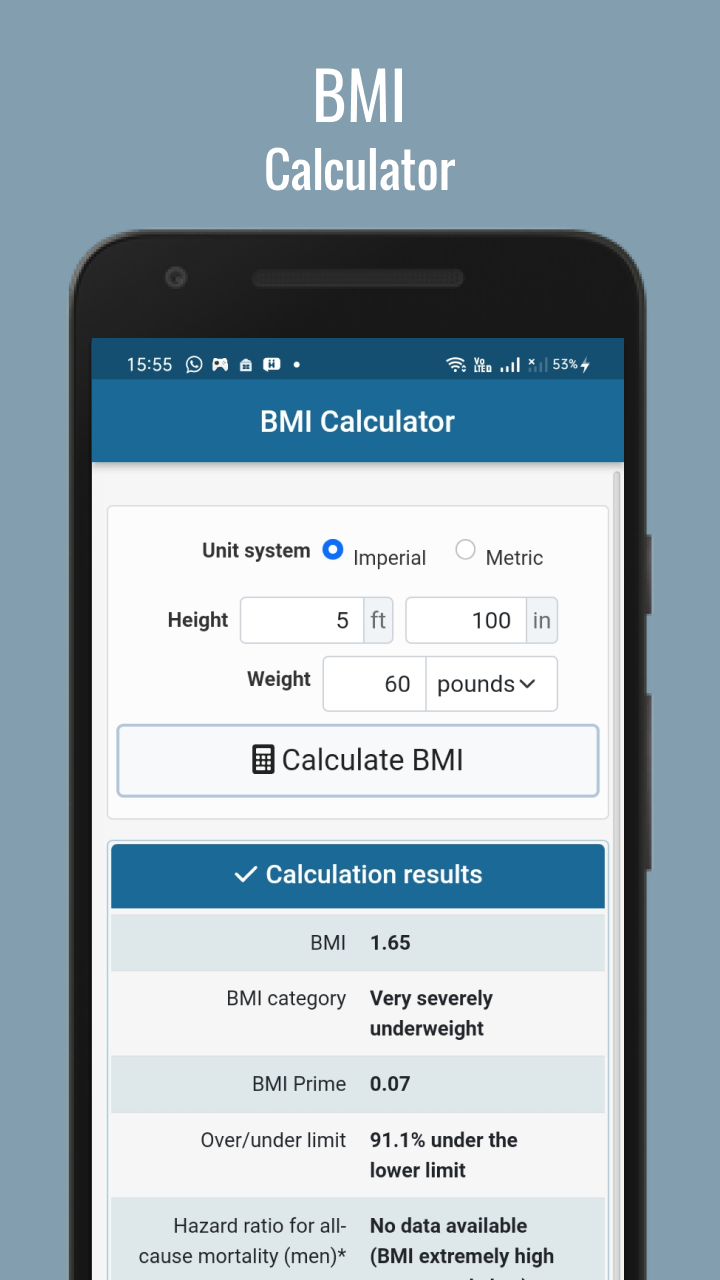 BMI Calculator - App on Amazon Appstore