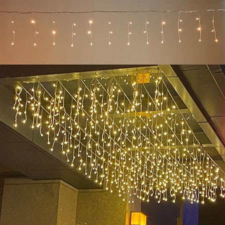 GTSYDING LED Icicle Lights, 13FT 96 LEDs 8 Modes Window Curtain ...