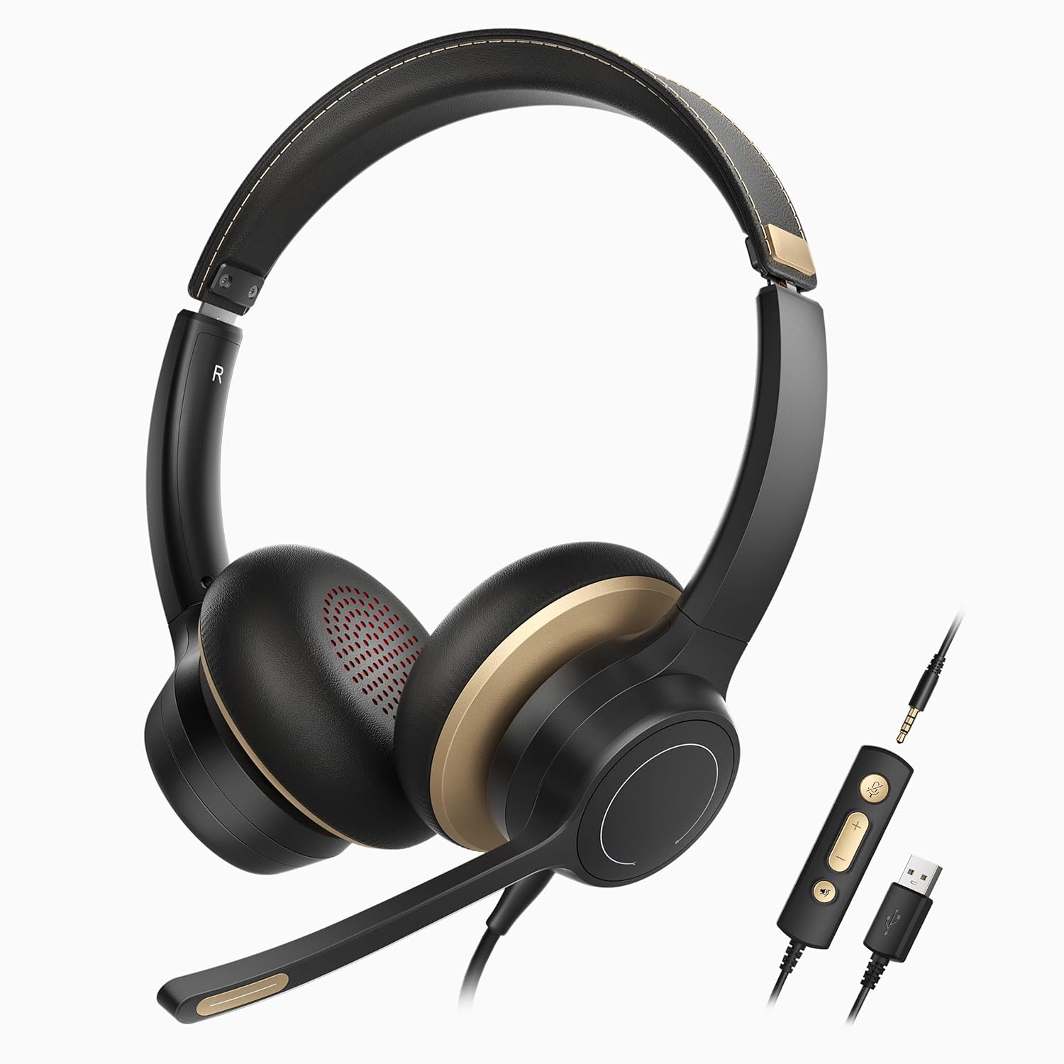 USB Headset with Microphone, Hi-fi Stereo Computer Headphone with Noise ...