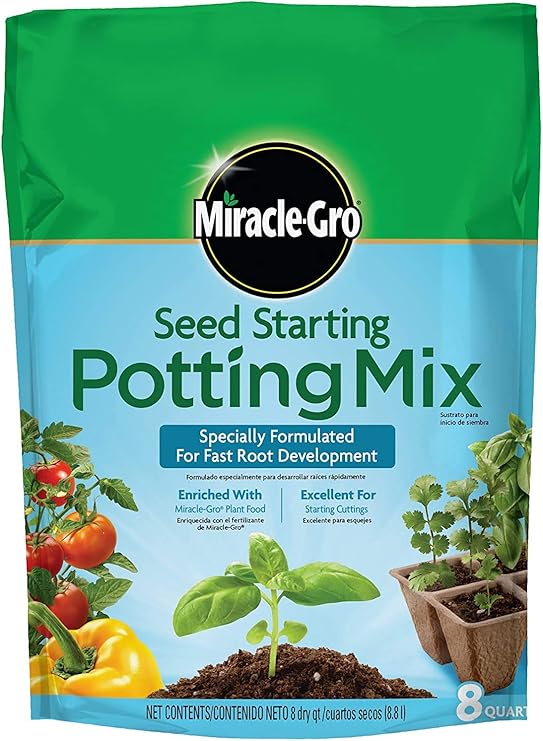 Amazon.com : Miracle-Gro Seed Starting Potting Mix, 8-Quart : Soil ...
