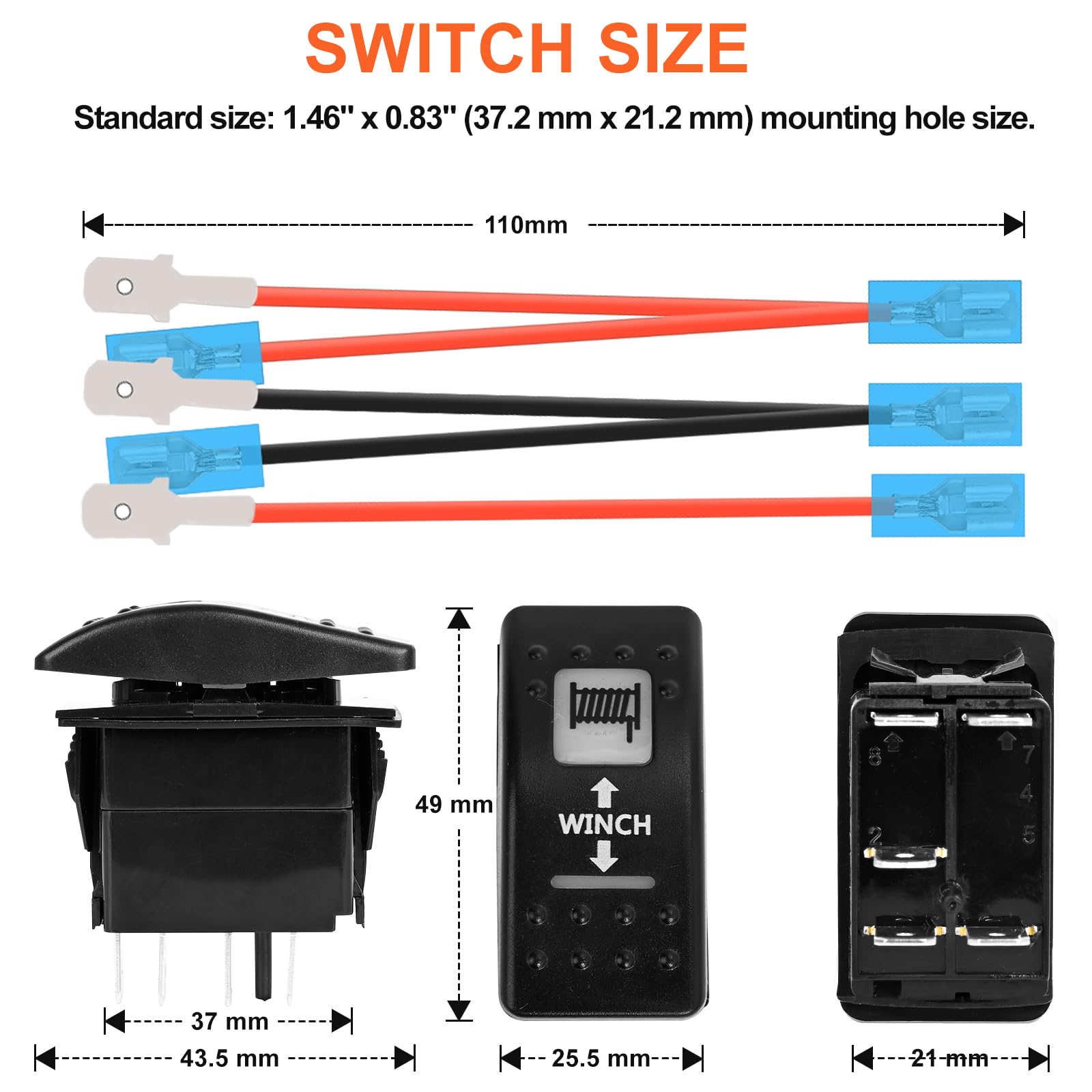 Snapklik.com : HOKAAER Waterproof Fan Rocker Switch 12V/20A 24V/10A ...