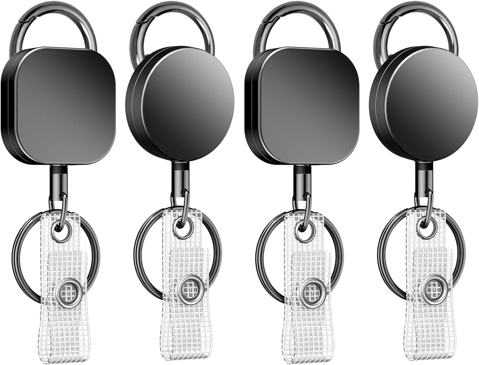 Amazon.com : 2 Pack Metal Retractable Keychain Set - Heavy Duty ...