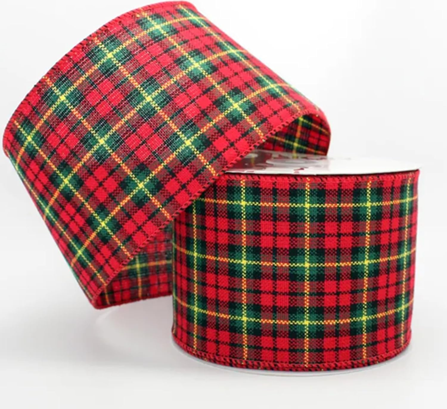 Amazon.com: 25 Yards Christmas Red Plaid Ribbon, Red Plaid 4" Wired Ribbon, Christmas Ribbons ...