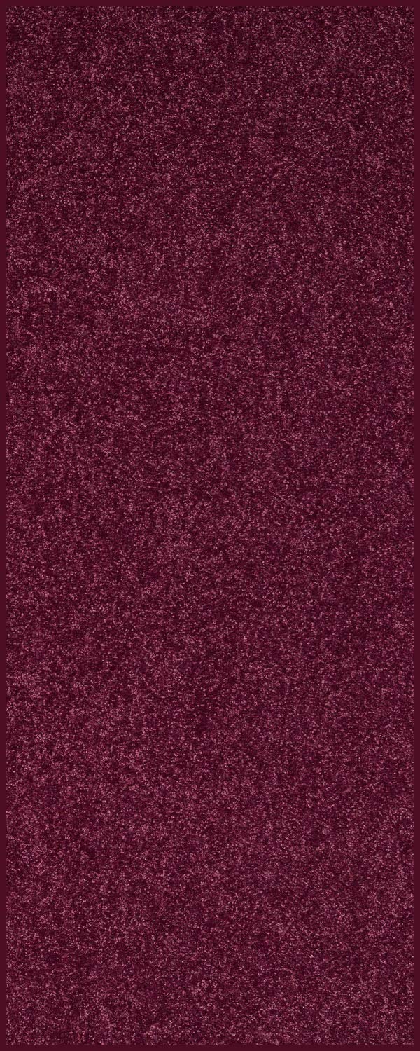 Home Queen Solid Color Custom Size Runner Area Rug Cranberry, 2' x 6' 2 ...