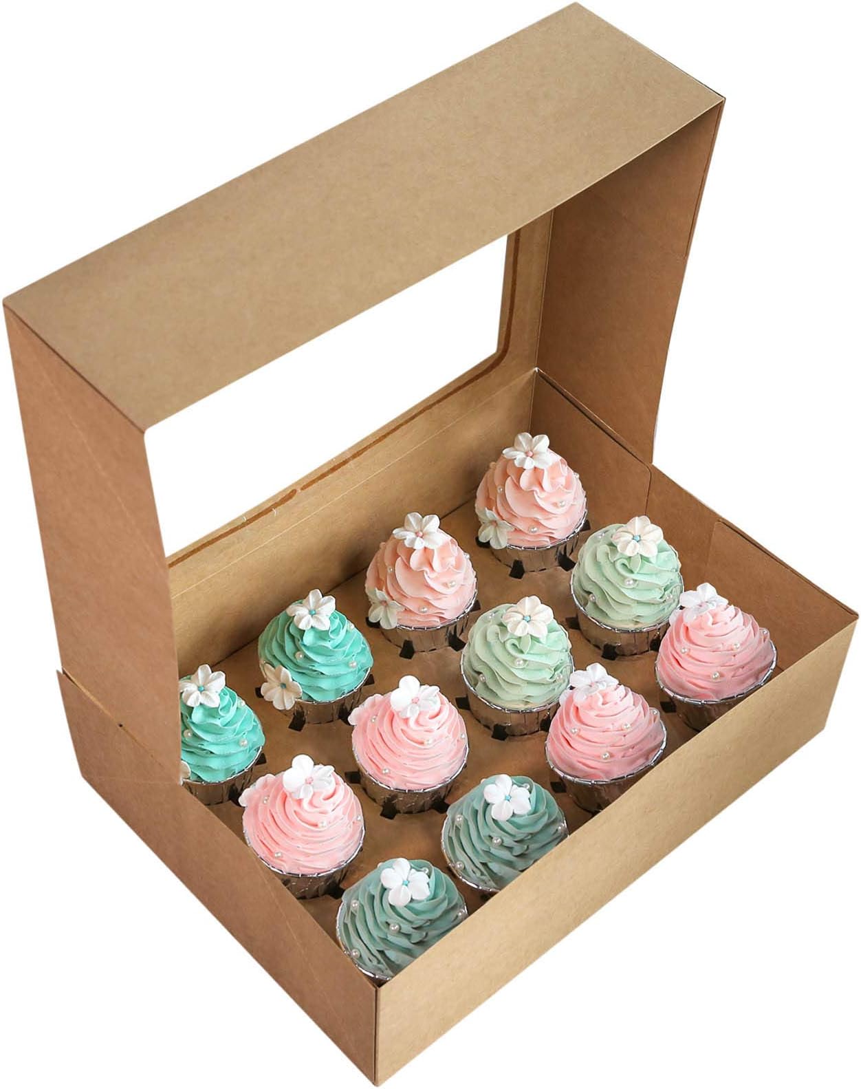 Amazon.com: Mini Cupcake Box 5-Pack, Holds 24 Mini Cupcakes, CupCake ...