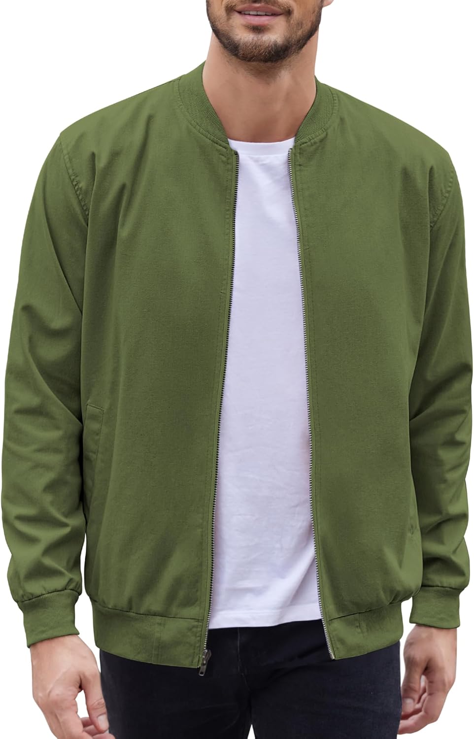 COOFANDY Men's Cotton Bomber Jacket Lightweight Flight Jackets Casual ...