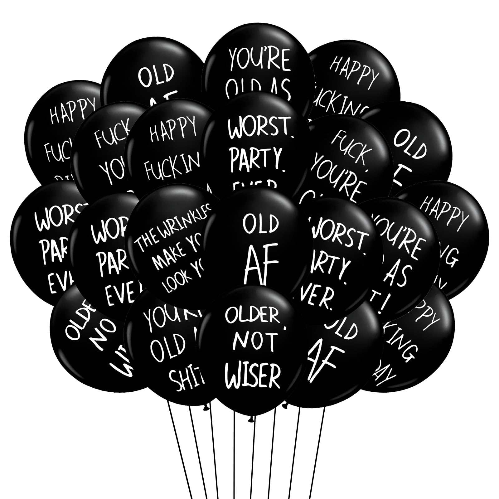 Amazon.com: BestoFun 21 PCS Abusive Balloons Funny Old Age Birthday ...