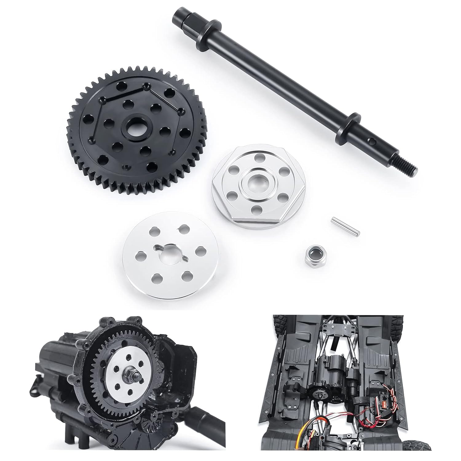 Amazon.com: BRKRC Metal Motor Gearbox Gear Modification Kit for 1/6 ...