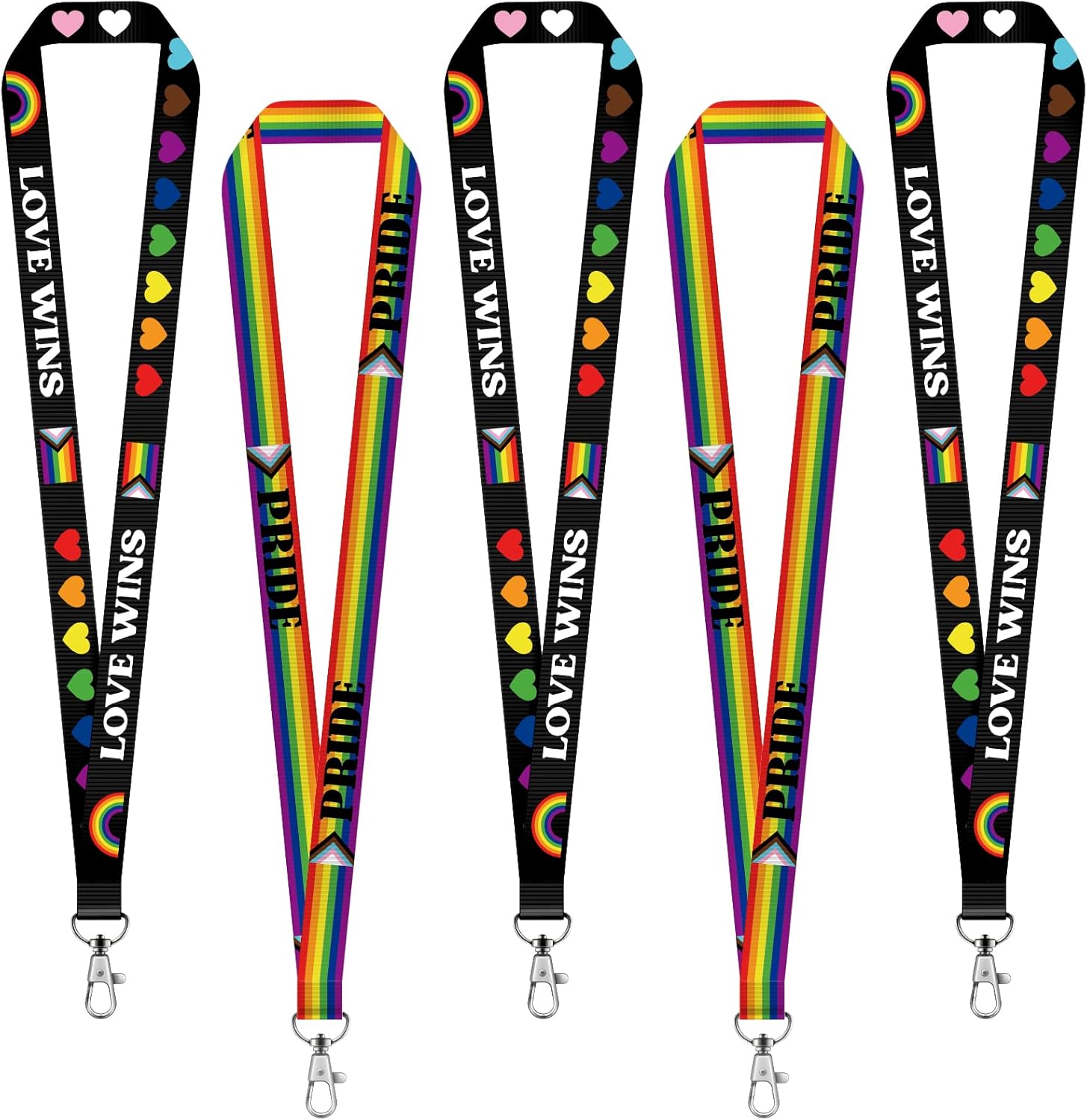 Amazon.com: TOIcube 20PCS Pride Day Rainbow Love Lanyard Keychain - Gay ...
