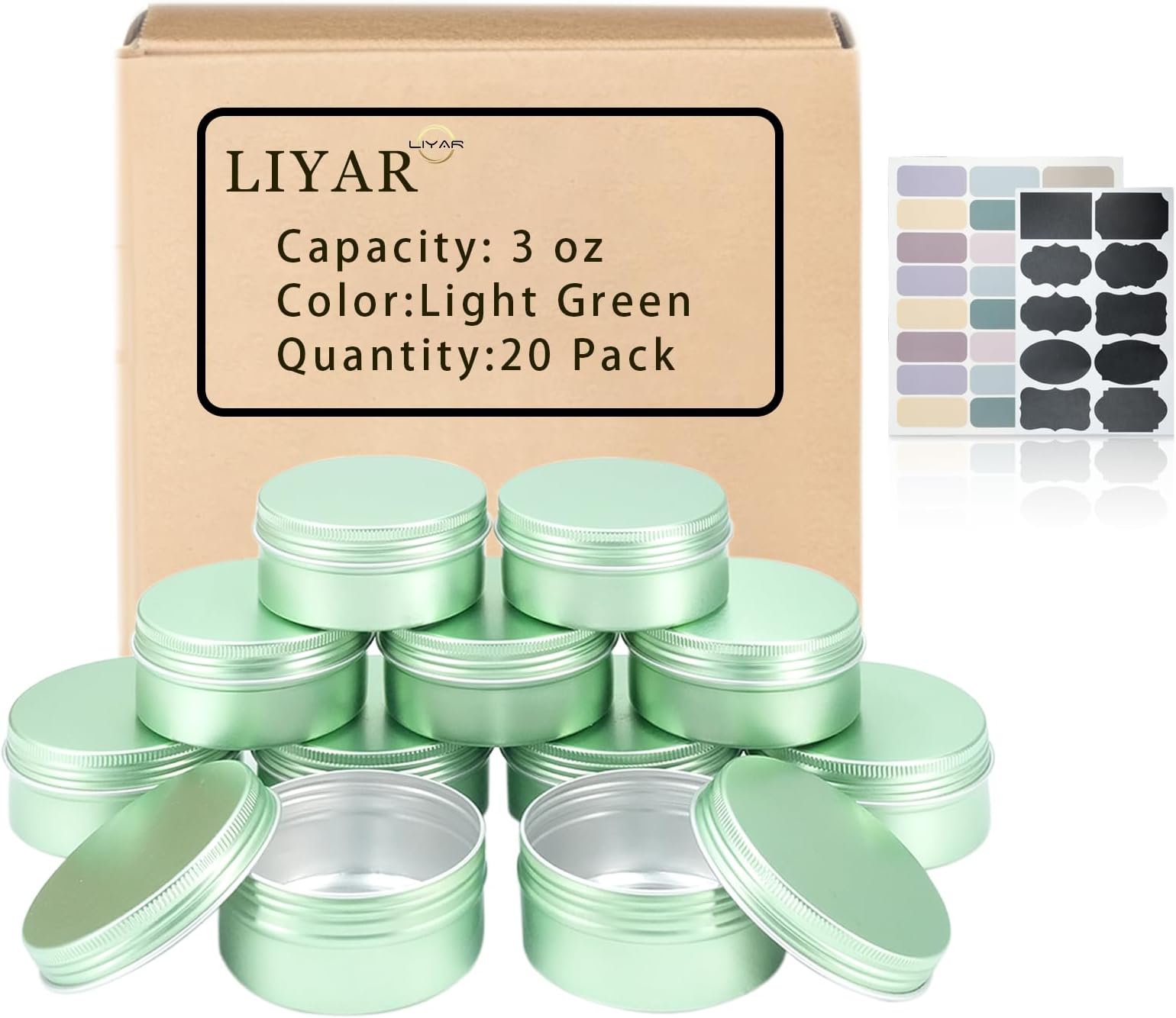Amazon.com: LIYAR 3 oz Tin 20 Pack Aluminum Metal Tins Round Salve Tins ...