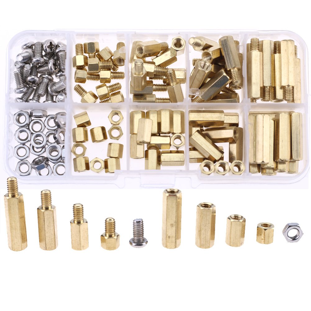 Hilitchi 120pcs M4 Male Female Brass Spacer Standoff Screw Nut ...