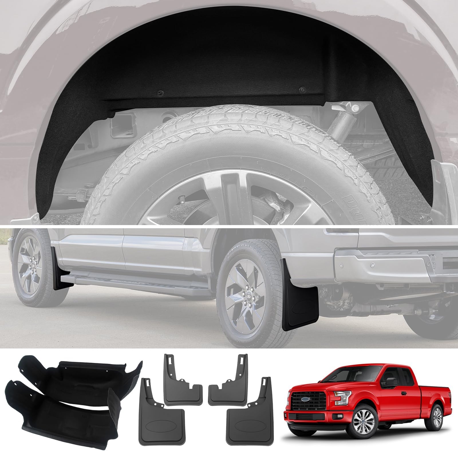 Amazon.com: F150 Rear Wheel Well Liner Compatible with 2021 2022 2023 ...