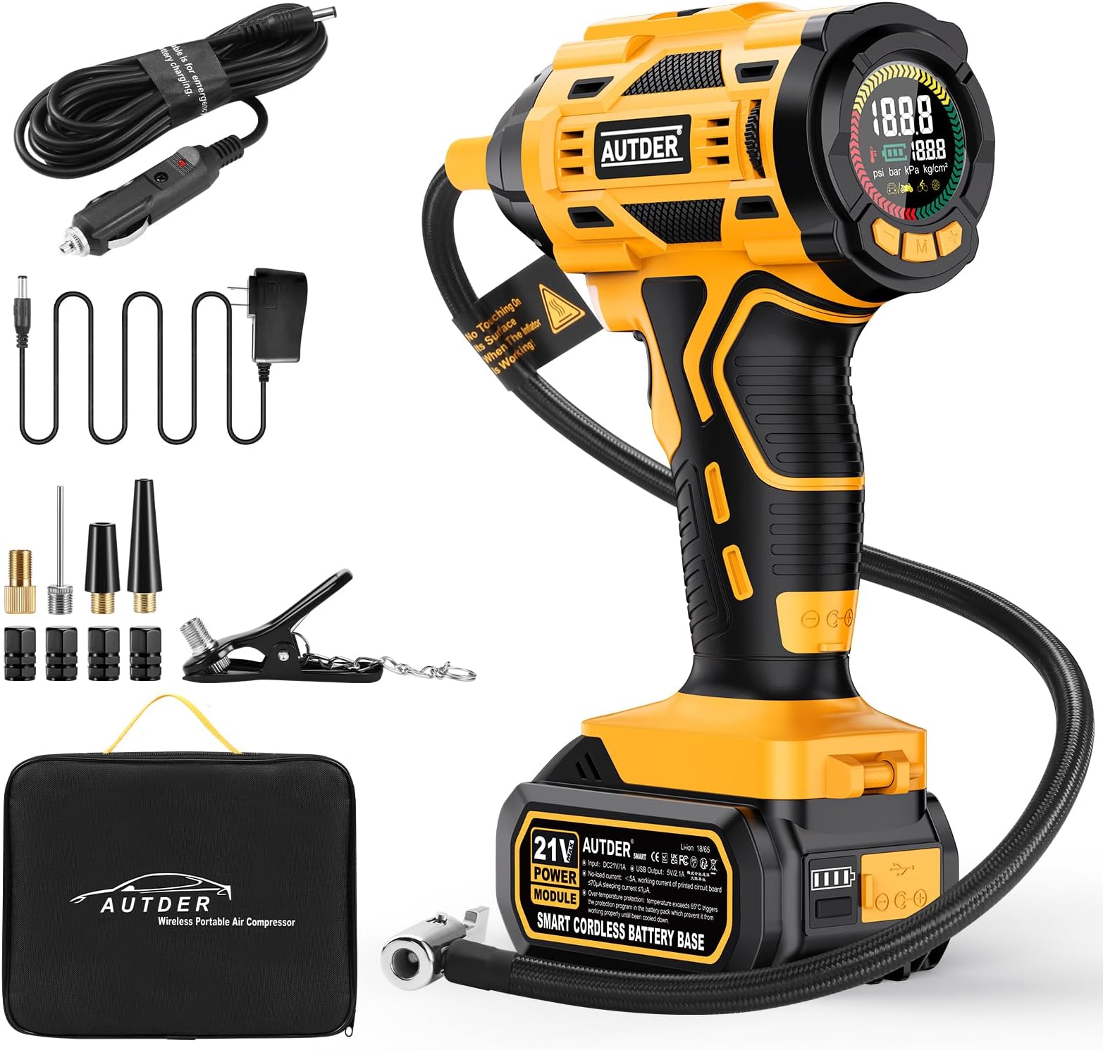 Compresseur d'air sans fil compatible avec batterie Dewalt 20 V max ...
