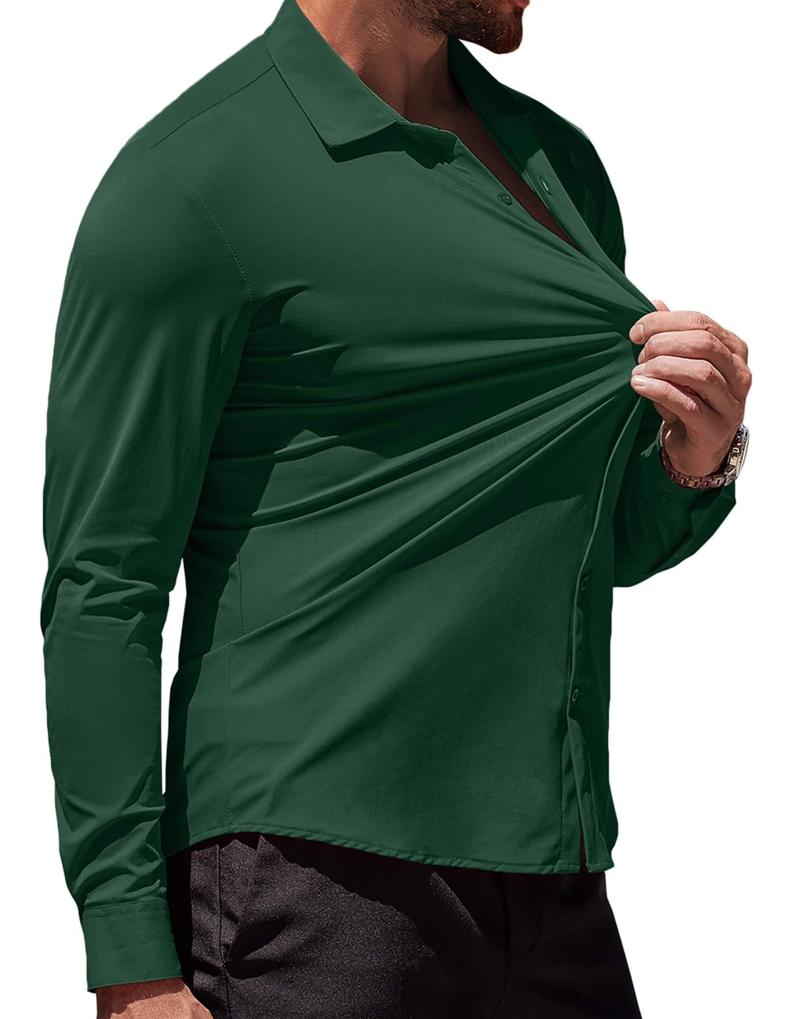 Snapklik.com : Mens Button Up Shirts Long Sleeve Untucked Dress Shirt ...