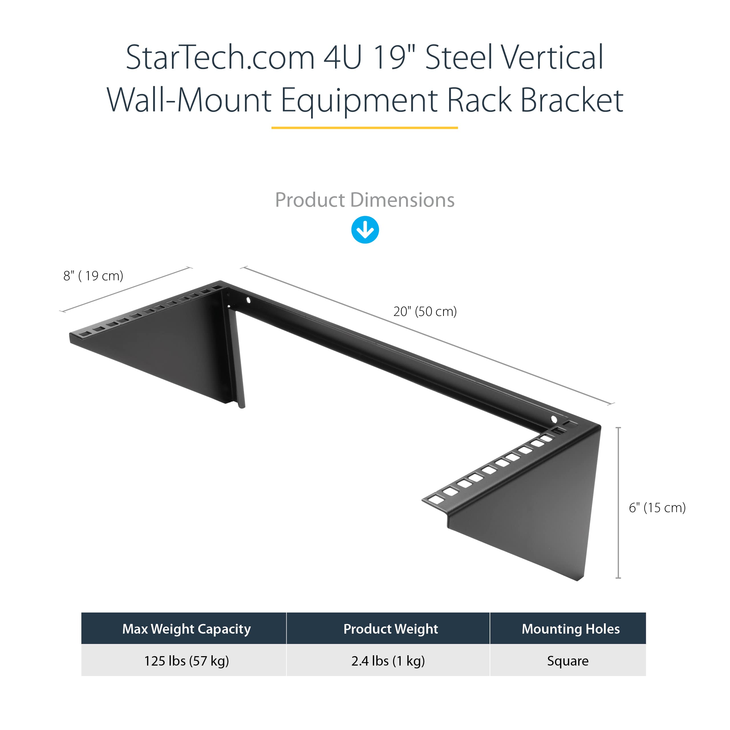 Buy StarTech.com 4U Wall Mount Patch Panel Bracket - 19 inch Steel ...