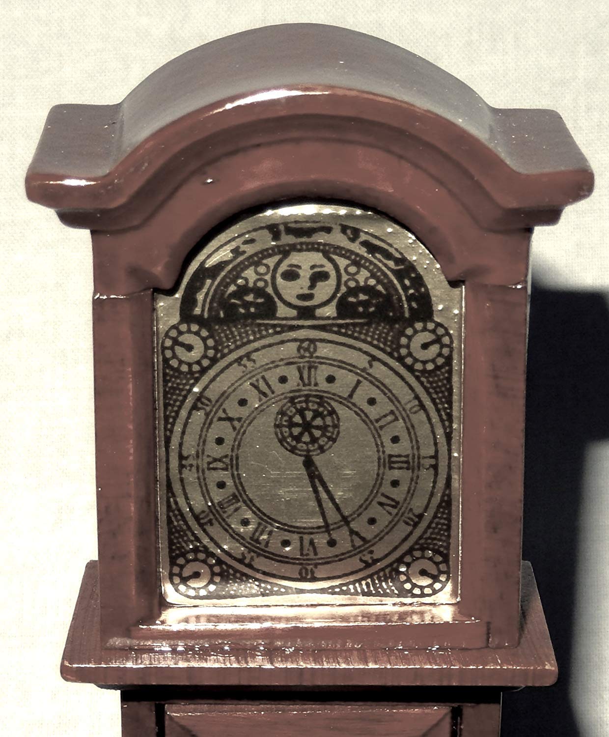 Snapklik.com : Wooden Dollhouse Grandfathers Clock Mahogany Color 1:12 ...