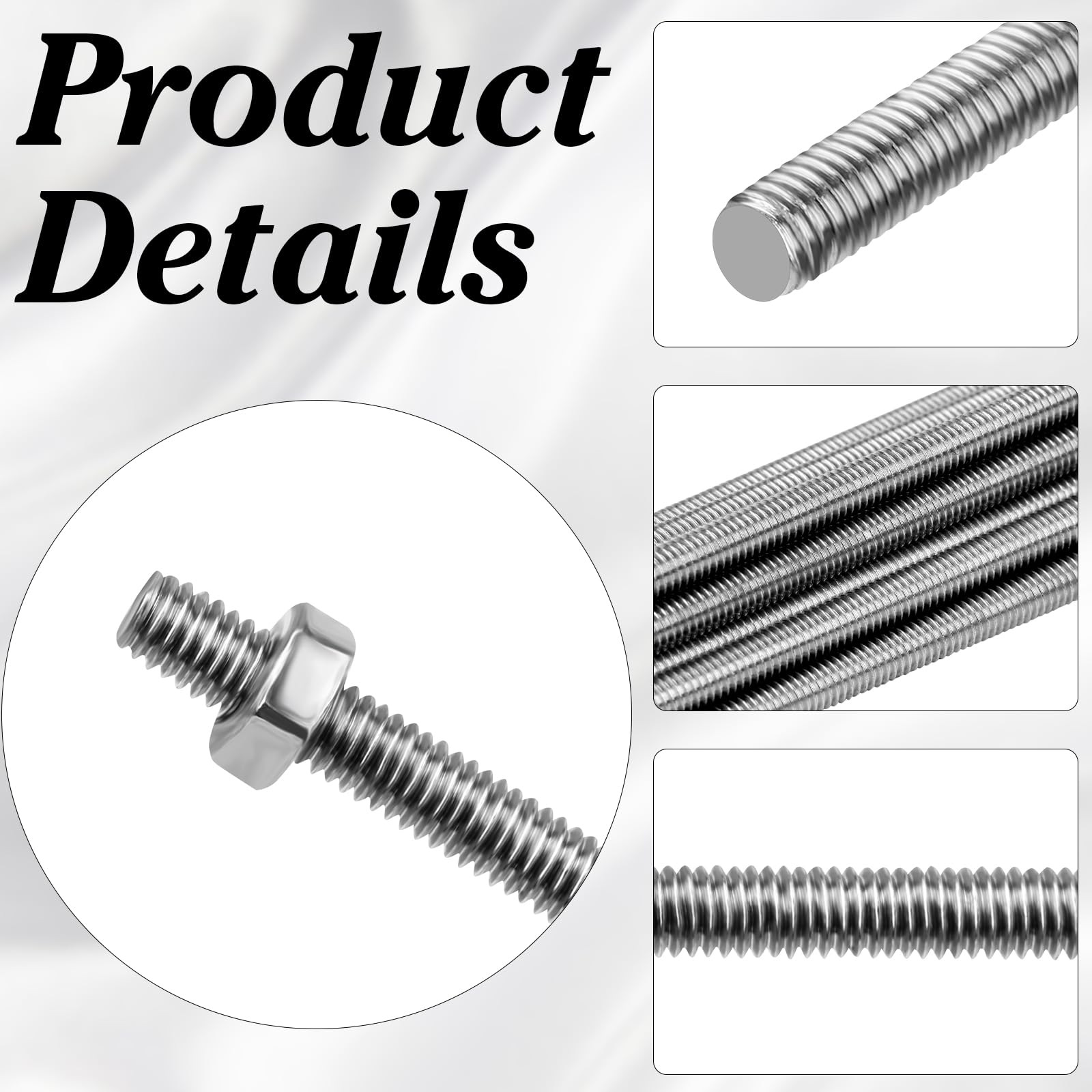 Decorative Threaded Rod Threaded Rod 16 Pack 304 Stainless Steel S