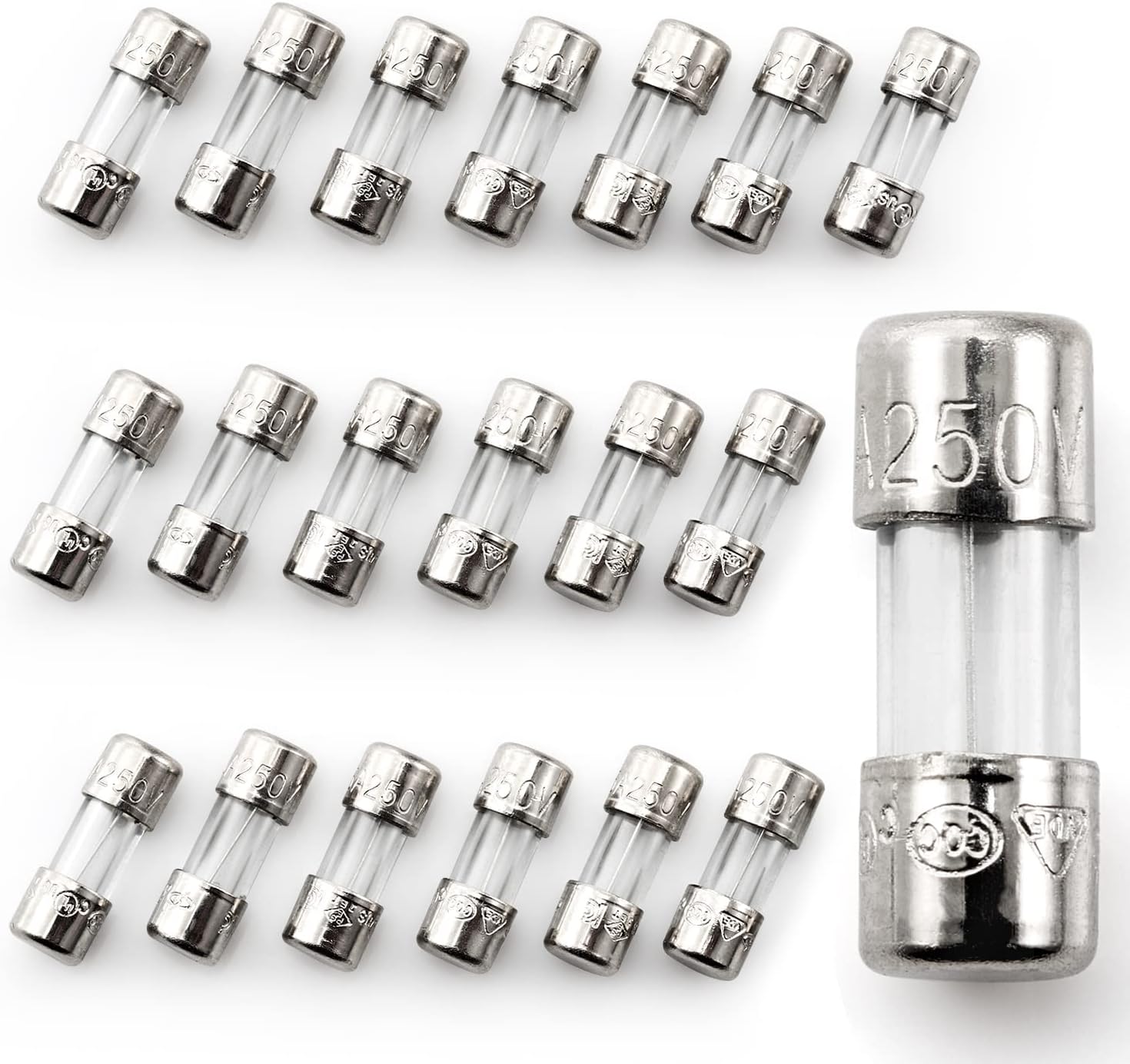 Pack of 5, F2AL250V, F2A 250V, F2 L250V, F2A 250V, F2L250V, Axial Glass ...