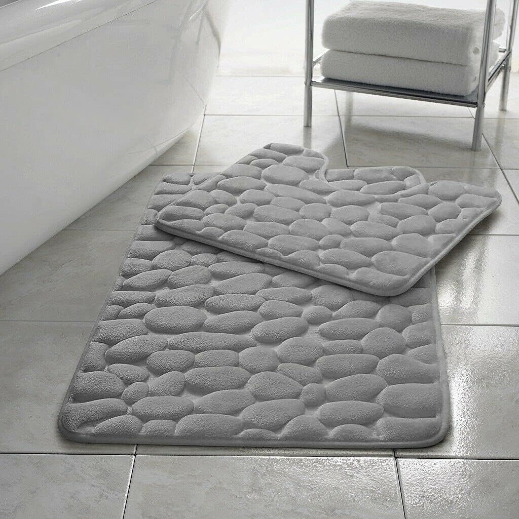 EXQUIZIT HOME® Luxury Memory Foam Bath Mat Set 2 Piece – Non Slip ...