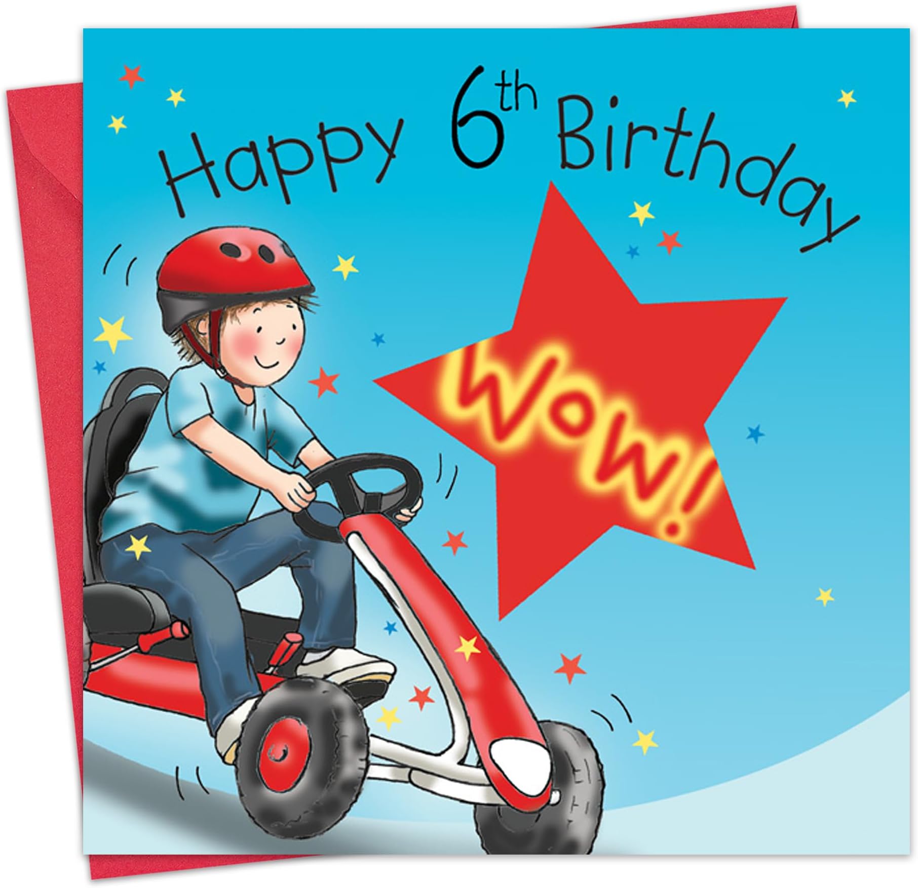 Twizler 6th Birthday Card For Boy with Go Kart – Age 6 Birthday Card ...