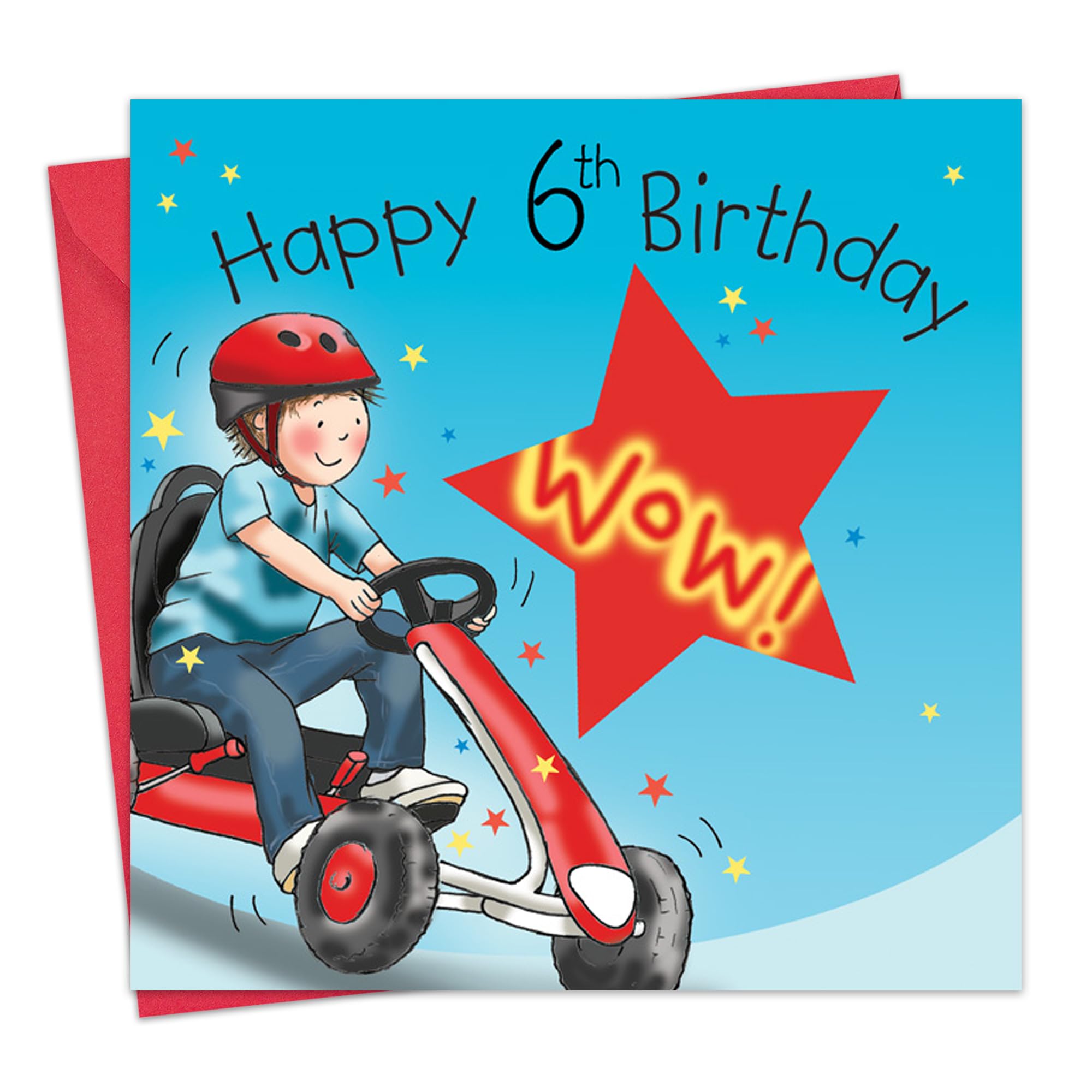 Amazon.com : Twizler 6th Birthday Card Boy with Go Kart - Age 6 ...
