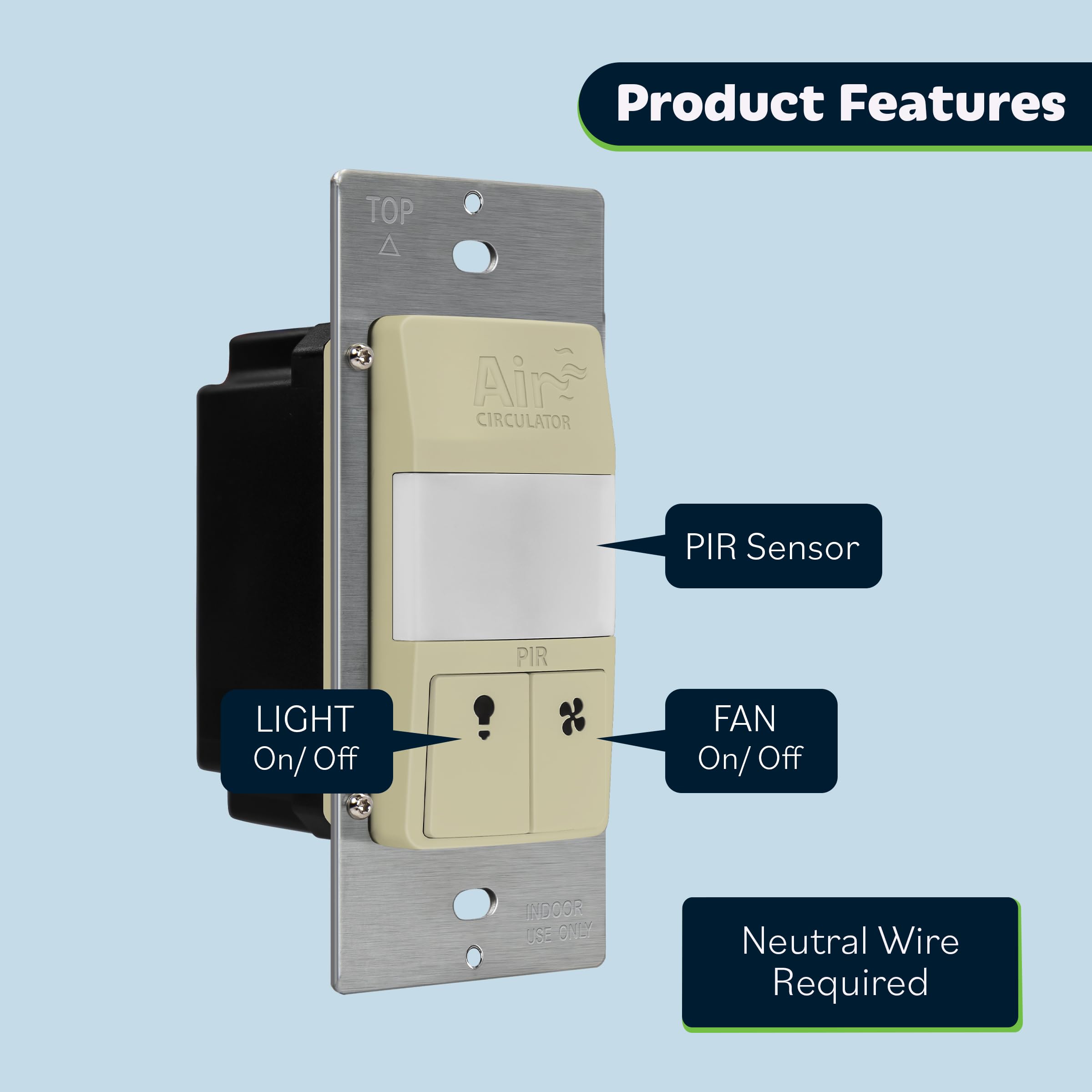 Snapklik.com : Dual Load Air Circulator Switch, Auto Hourly Fresh Air ...