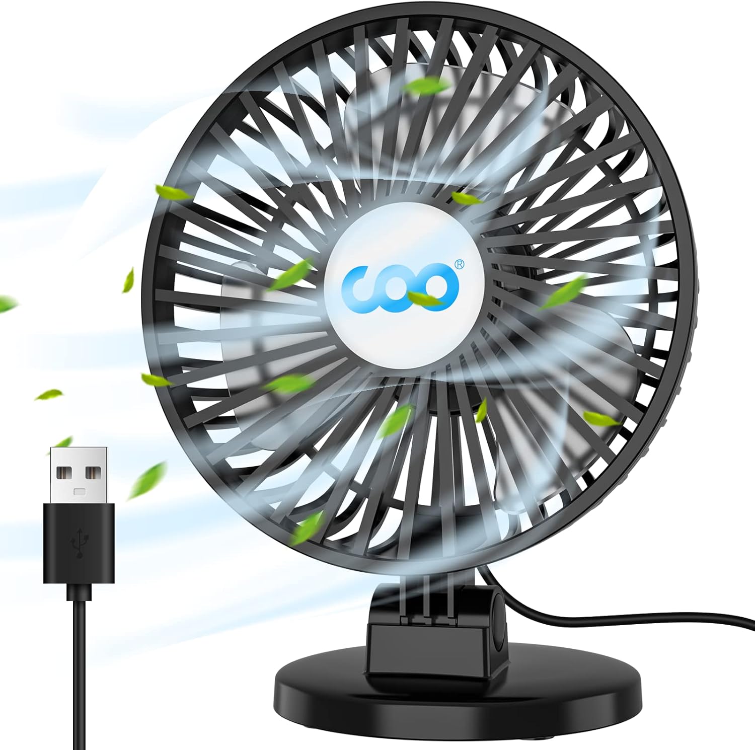 Amazon.com: COO Small USB Desk Fan - 3 Speeds Powerful Airflow Fan ...