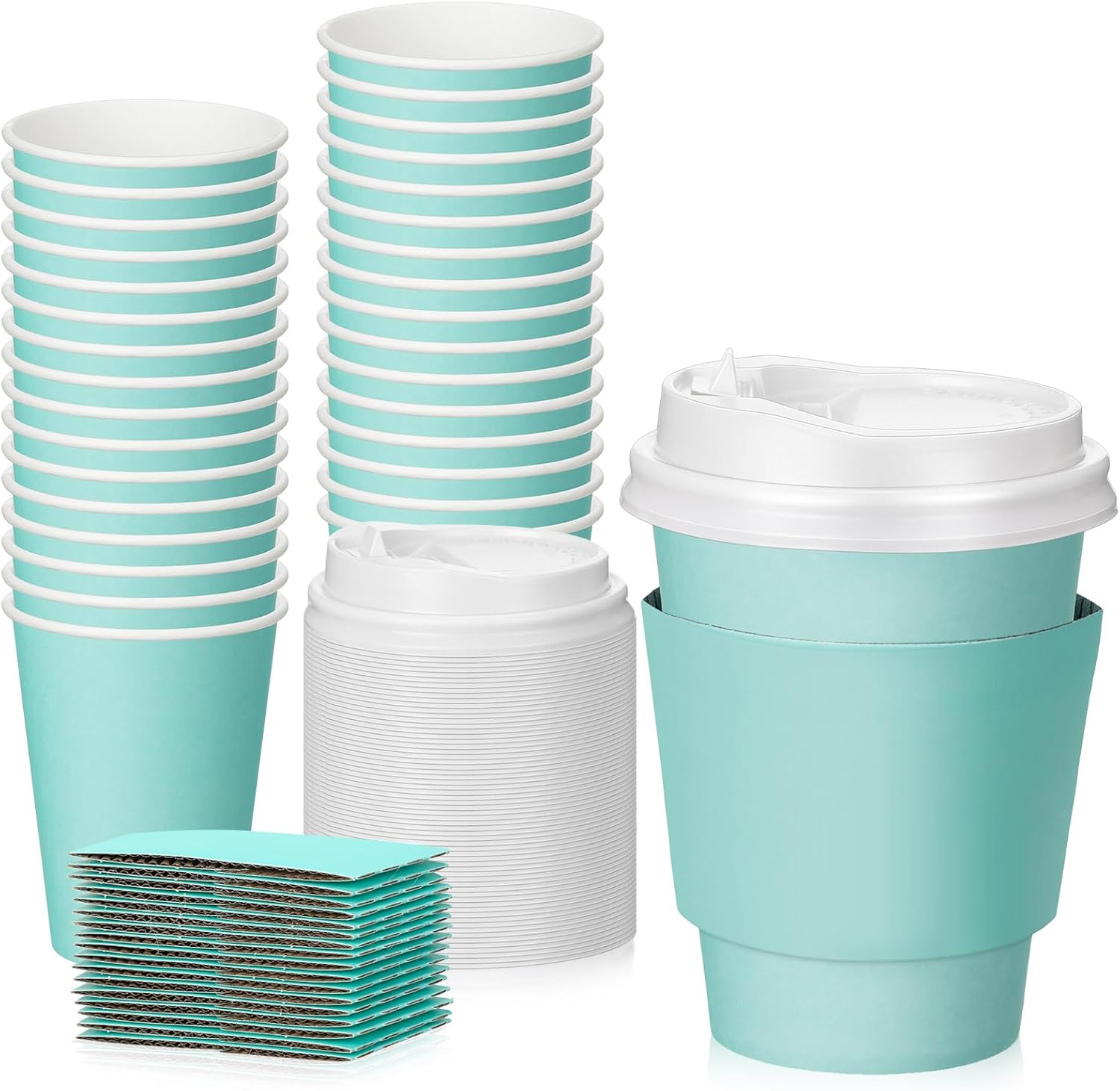 Amazon.com: Patelai 48 Pcs 12 oz Disposable Coffee Cups with Lids and ...