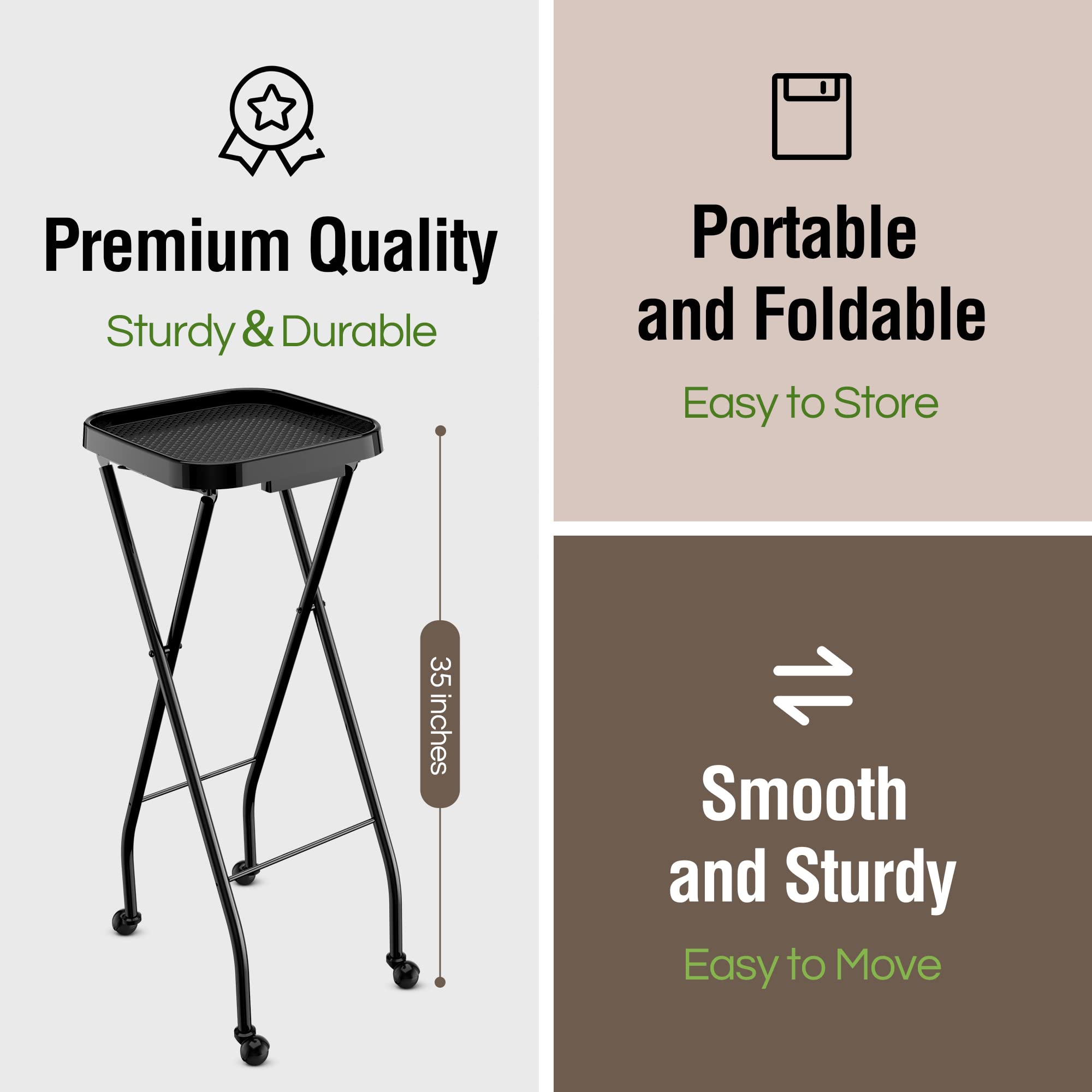 Folding Salon Tray, Salon Trolley, Salon Cart Tattoo Rolling Tray ...