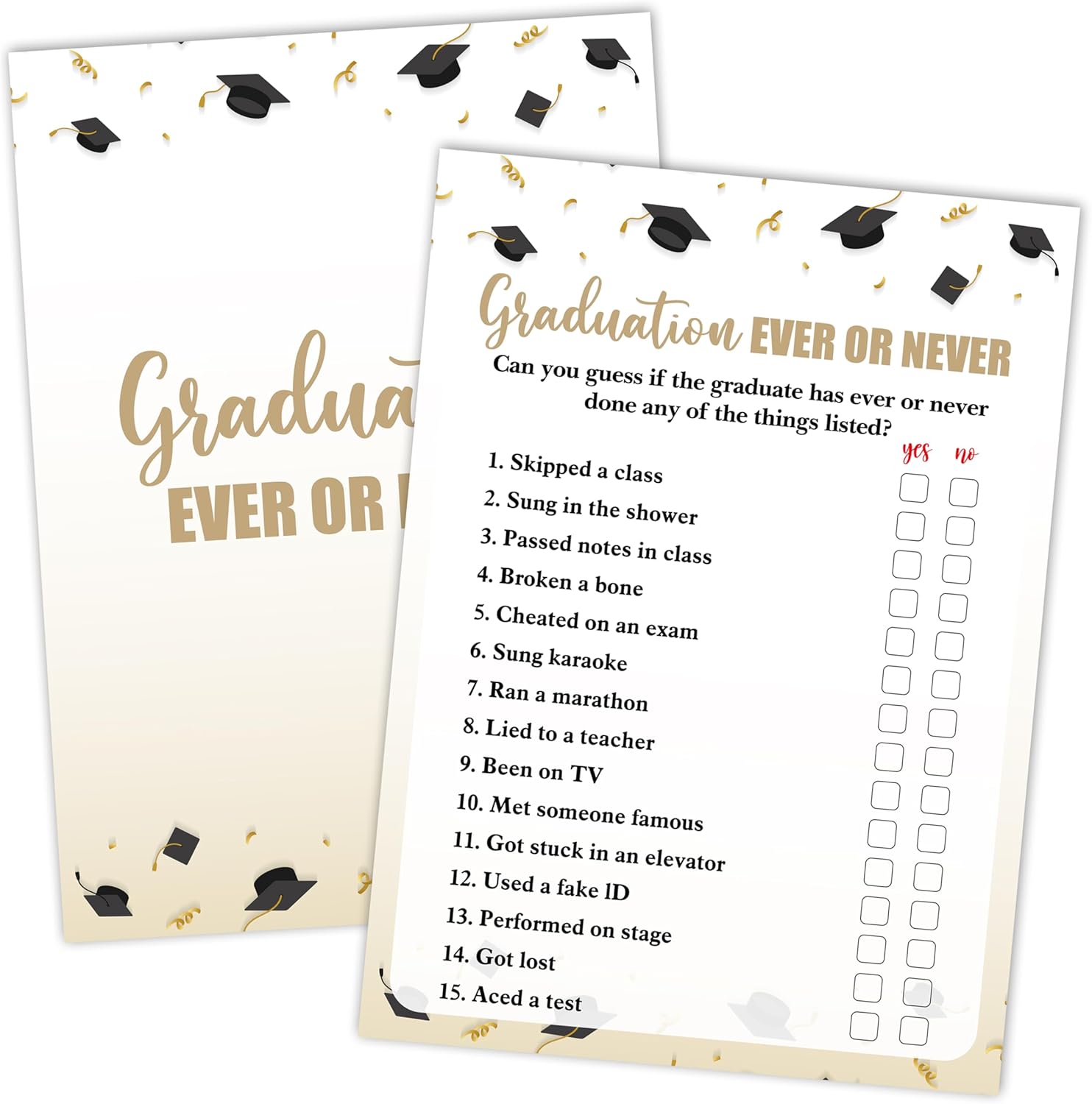 Amazon.com: Graduation Games, 25pcs Grad Party Game Cards, Ever Or ...