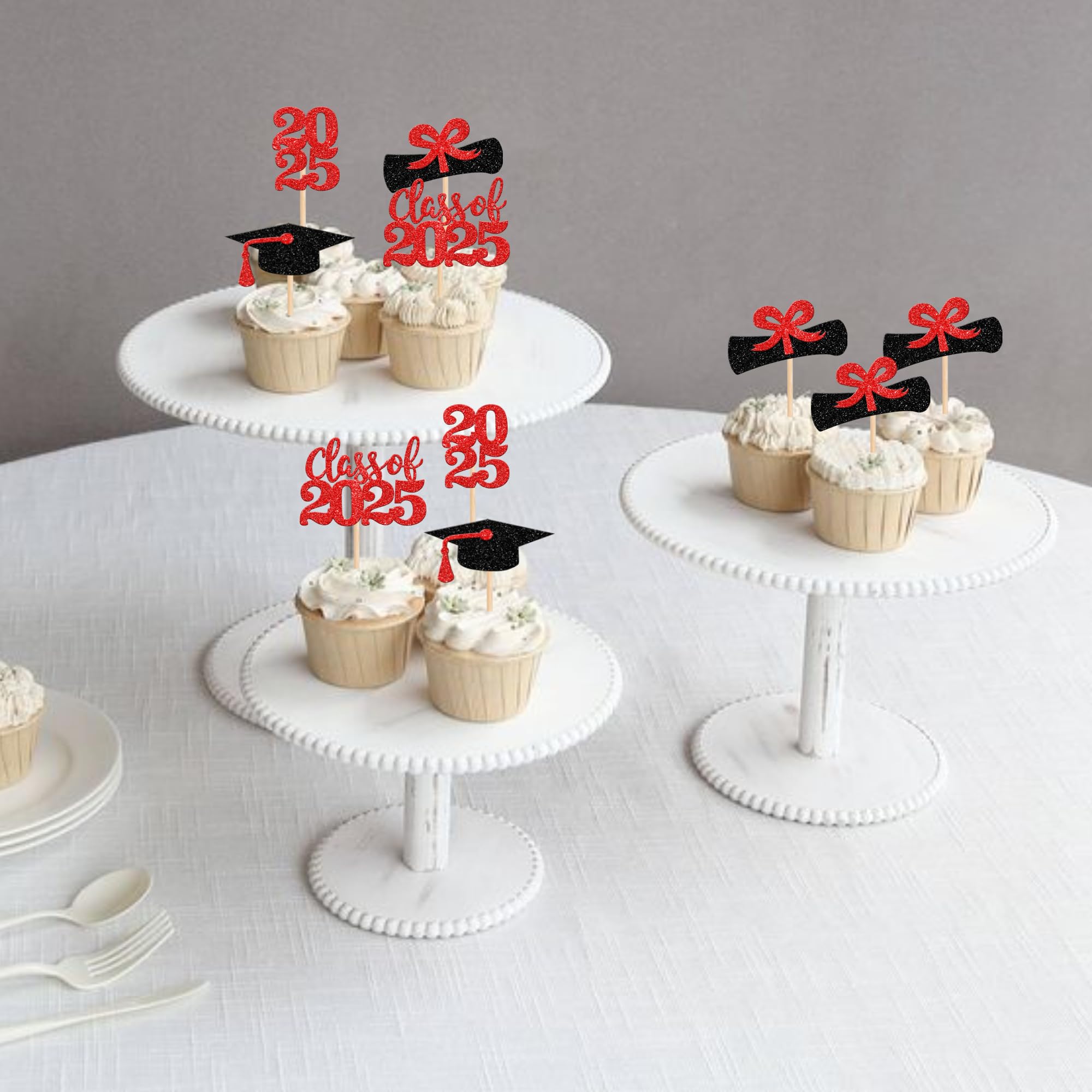 Snapklik.com : 36 PCS 2023 Graduation Theme Cupcake Toppers Glitter ...