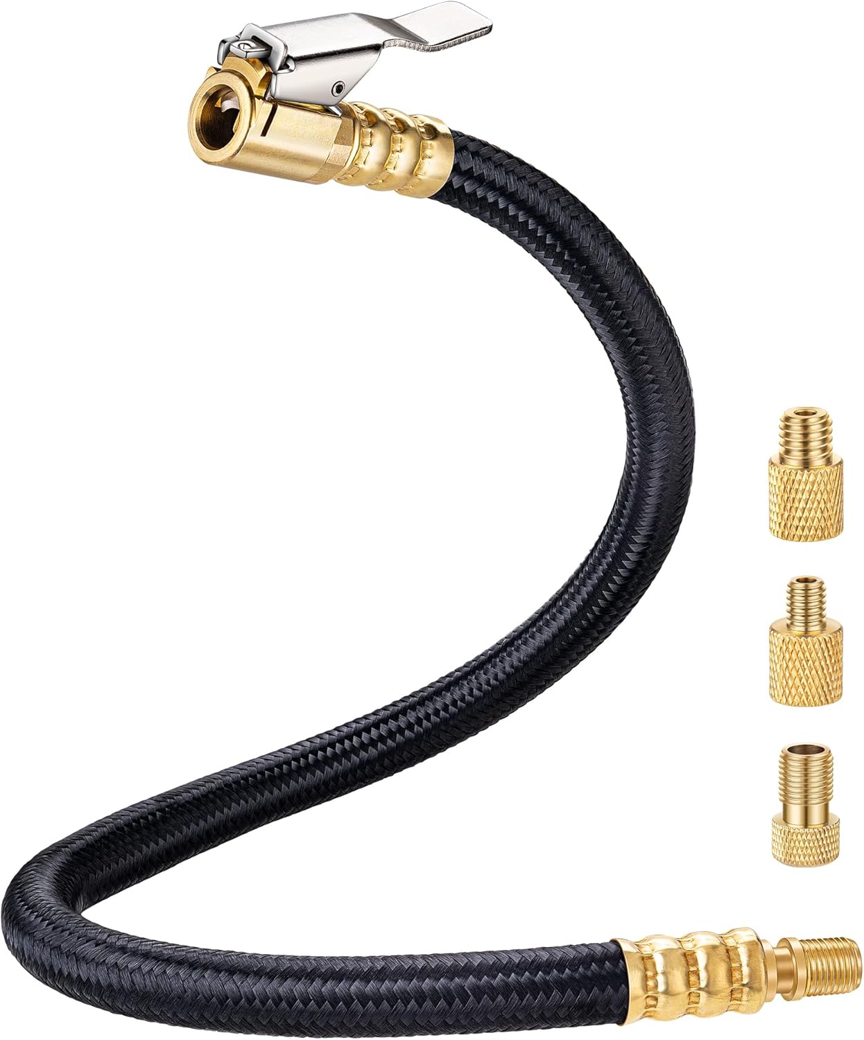 Amazon.com: EVOULTES 12'' Tire Inflator Hose Adaptor, Brass Clip ...
