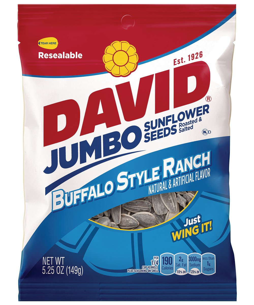 Amazon.com : David Jumbo Roasted Salted Sunflower Seeds, Buffalo Ranch ...