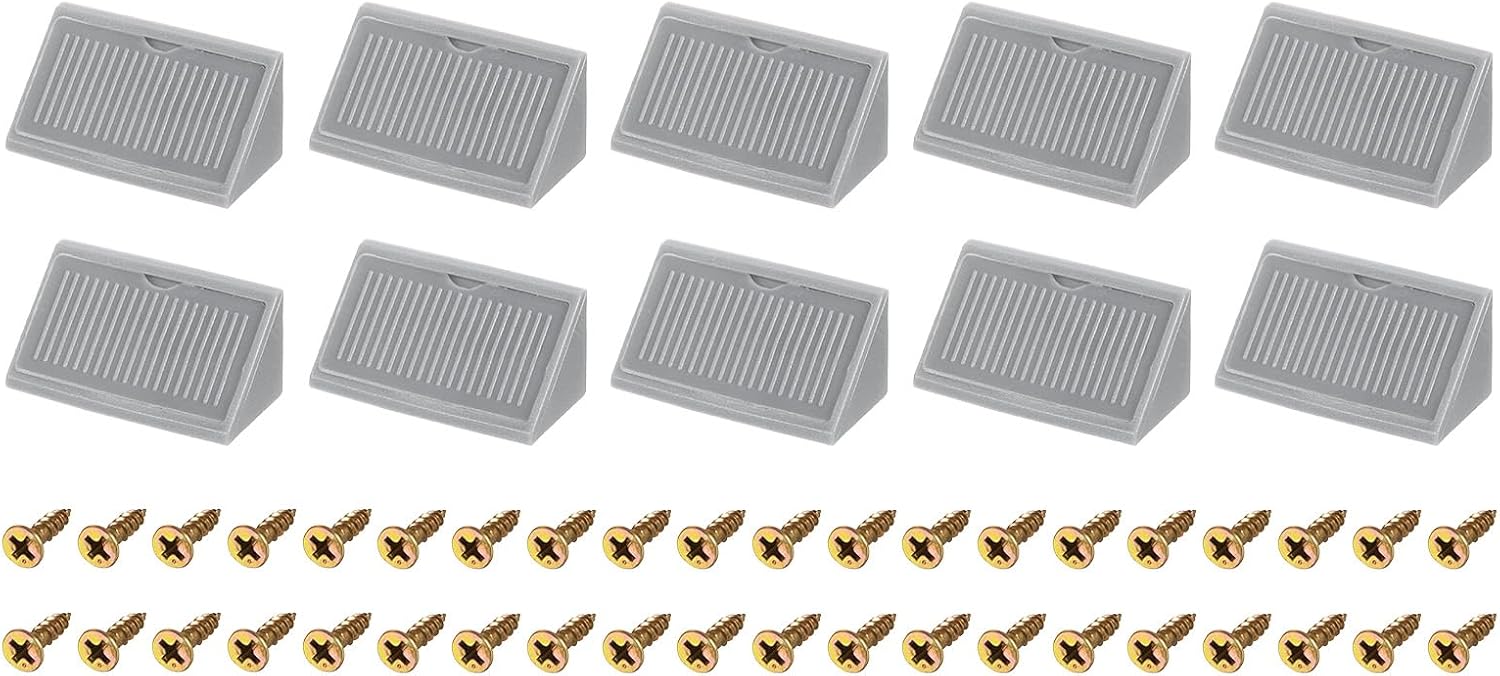 uxcell 10Pcs 90 Degree Plastic Corner Braces with Cover Cap, 41x19x19mm ...