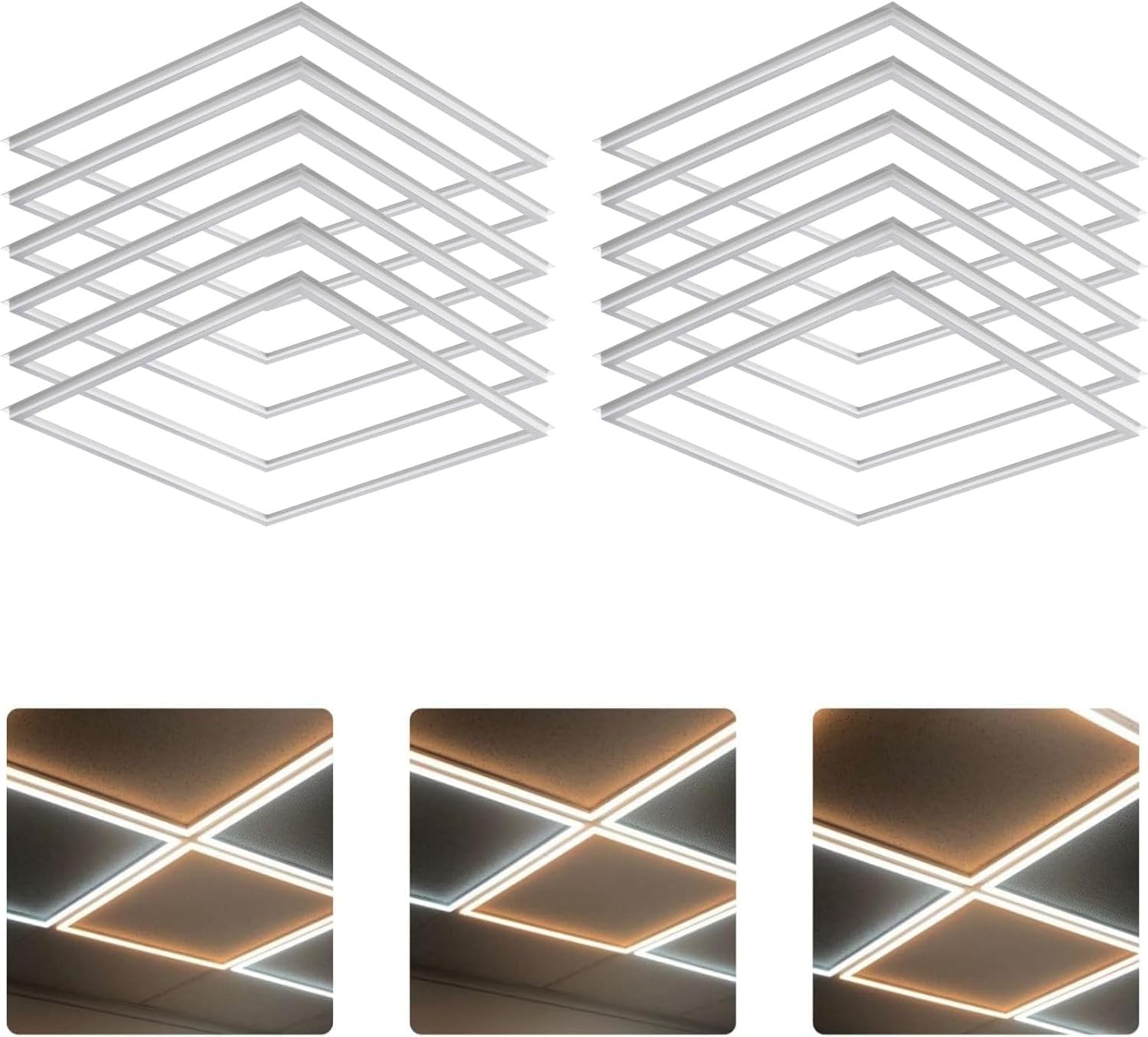 2X2 FT Edge-Lit Frame LED Panel Lights,5CCT Selectable 3000K-6500K ...