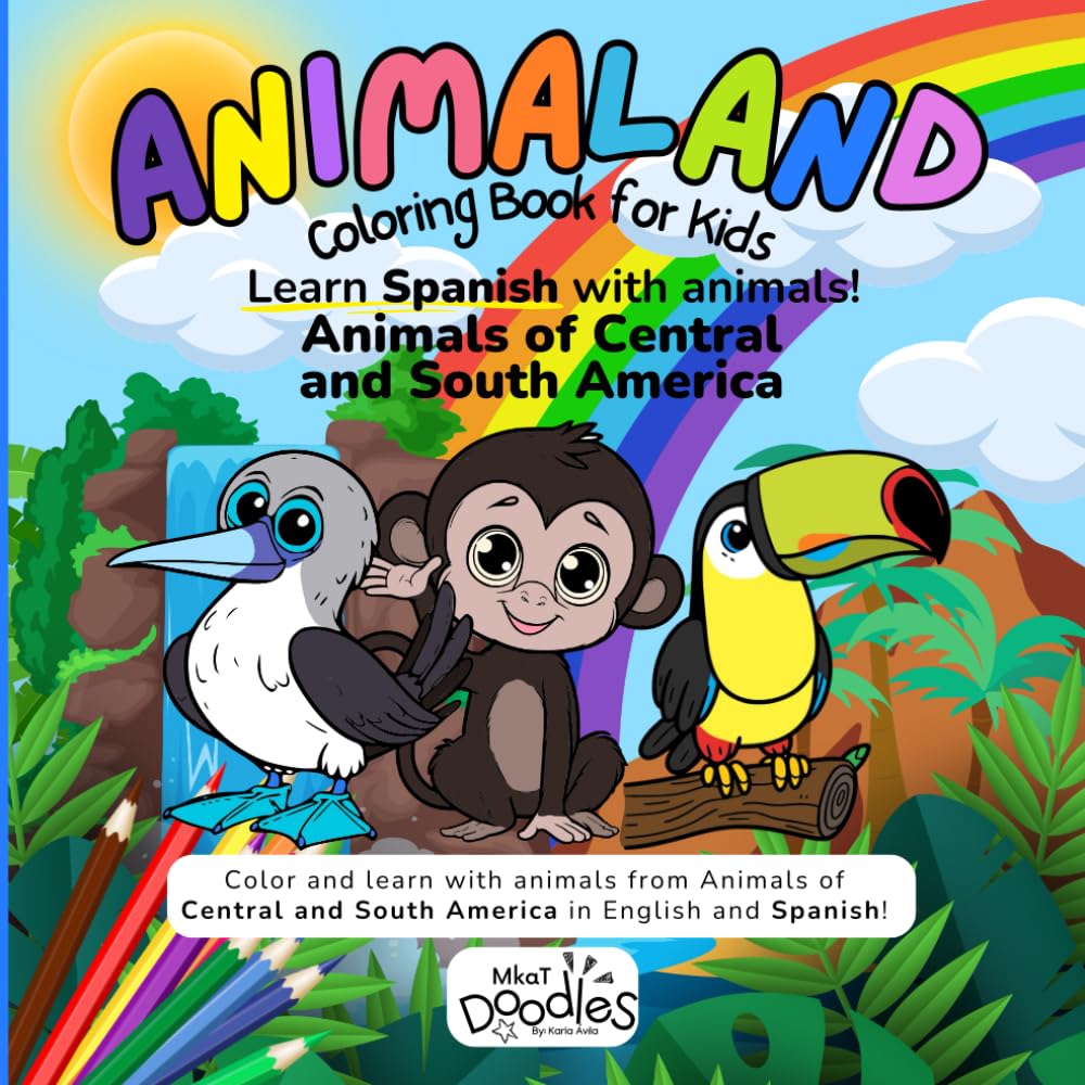 Animaland: Animals of Central and South America, Coloring Book for Kids ...