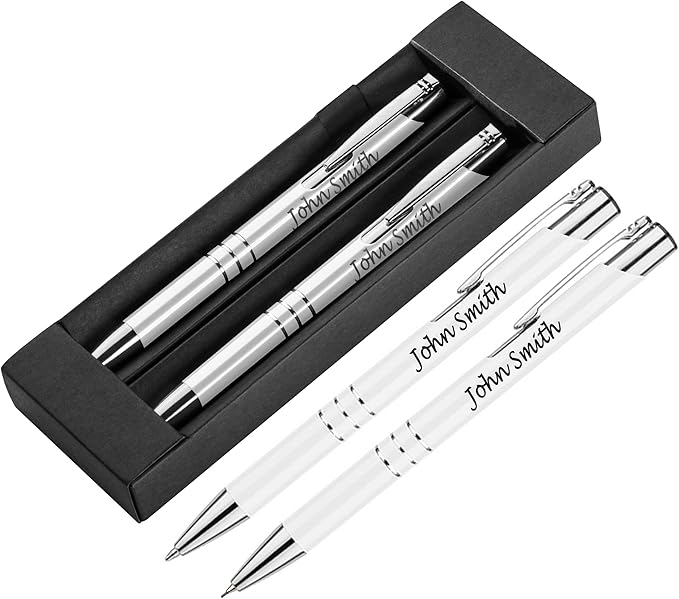 Personalised Engraved Luxury Pen & Pencil Set Gift Boxed + Black Refill ...