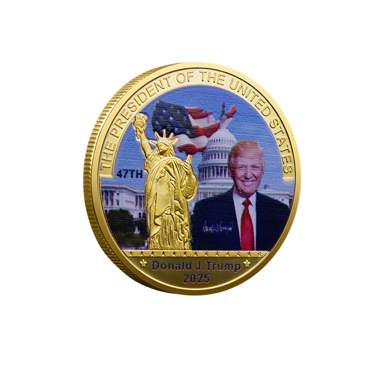 Amazon.com: TYMLINYU 2025 Donald Trump Commemorative Coin – Gold Plated ...