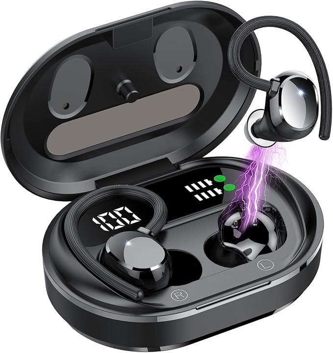 Ultralight Sport Bluetooth 5.3 Headphones, Wireless Earbuds with Dual ...