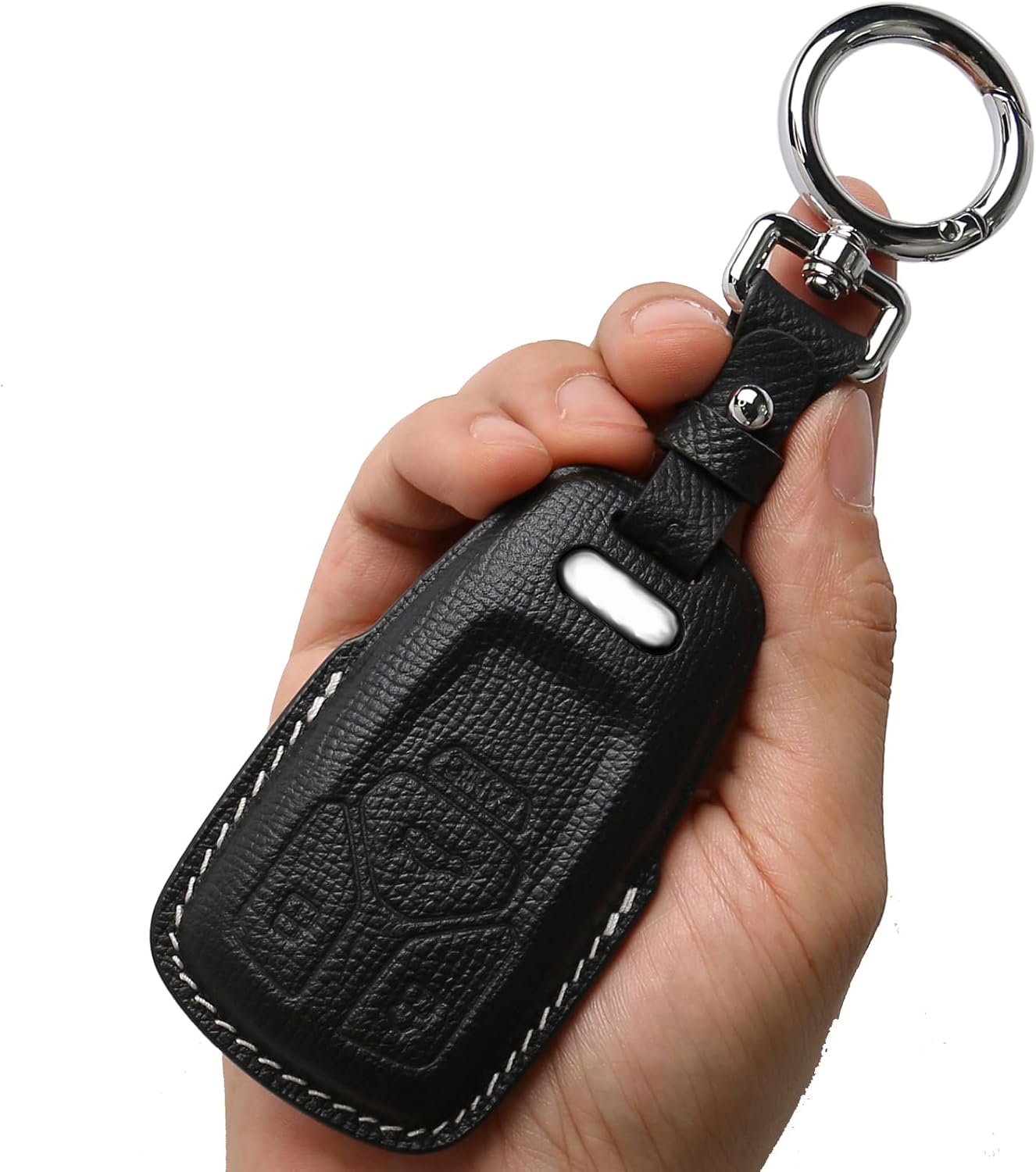 Amazon.com: CISUI for Audi Key Fob Cover Genuine Leather Keychain，Key ...