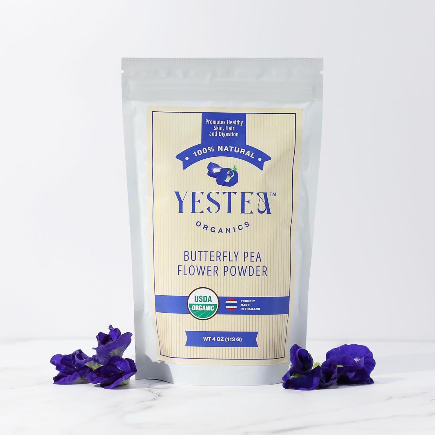 Amazon.com : YESTEA 100% USDA Organic Butterfly Pea Flower Small-Batch ...