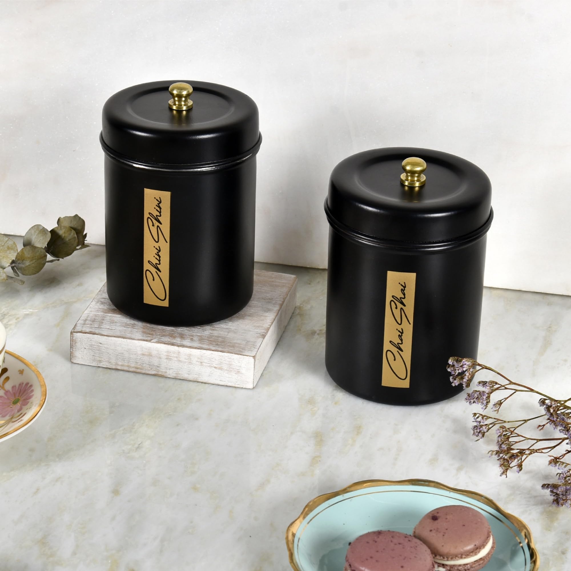 Buy Elan Stainles Steel Round Chai Shai/Chini Shini Canister 500ml ...
