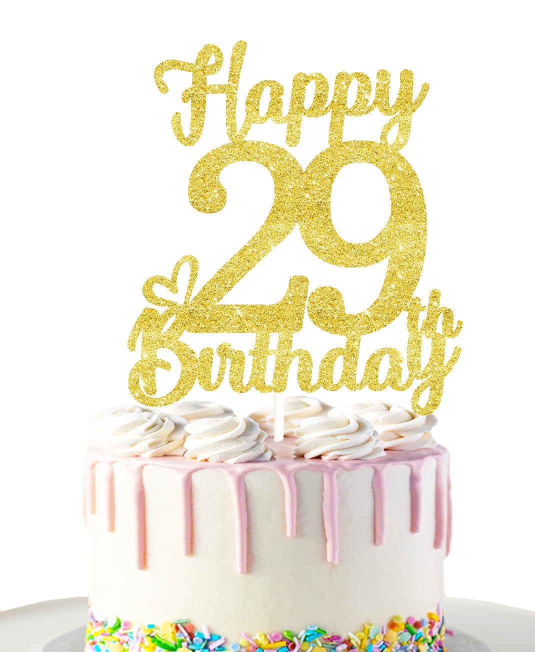 Snapklik.com : 29 Birthday Cake Toppers-Gold Glitter, 29th Cake Topper ...
