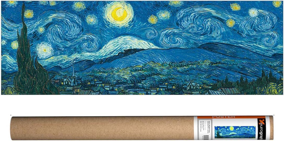 Amazon.com: EuroGraphics Starry Night Poster, 36 x 12 inch: Posters ...