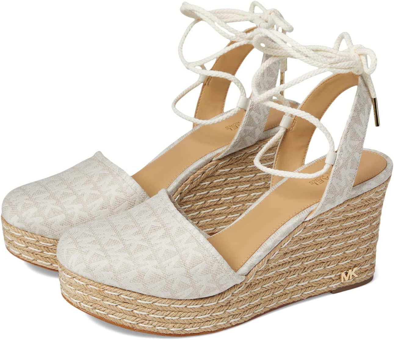 Amazon.com | Michael Kors Margie Closed Toe Wedge Natural 10 M ...