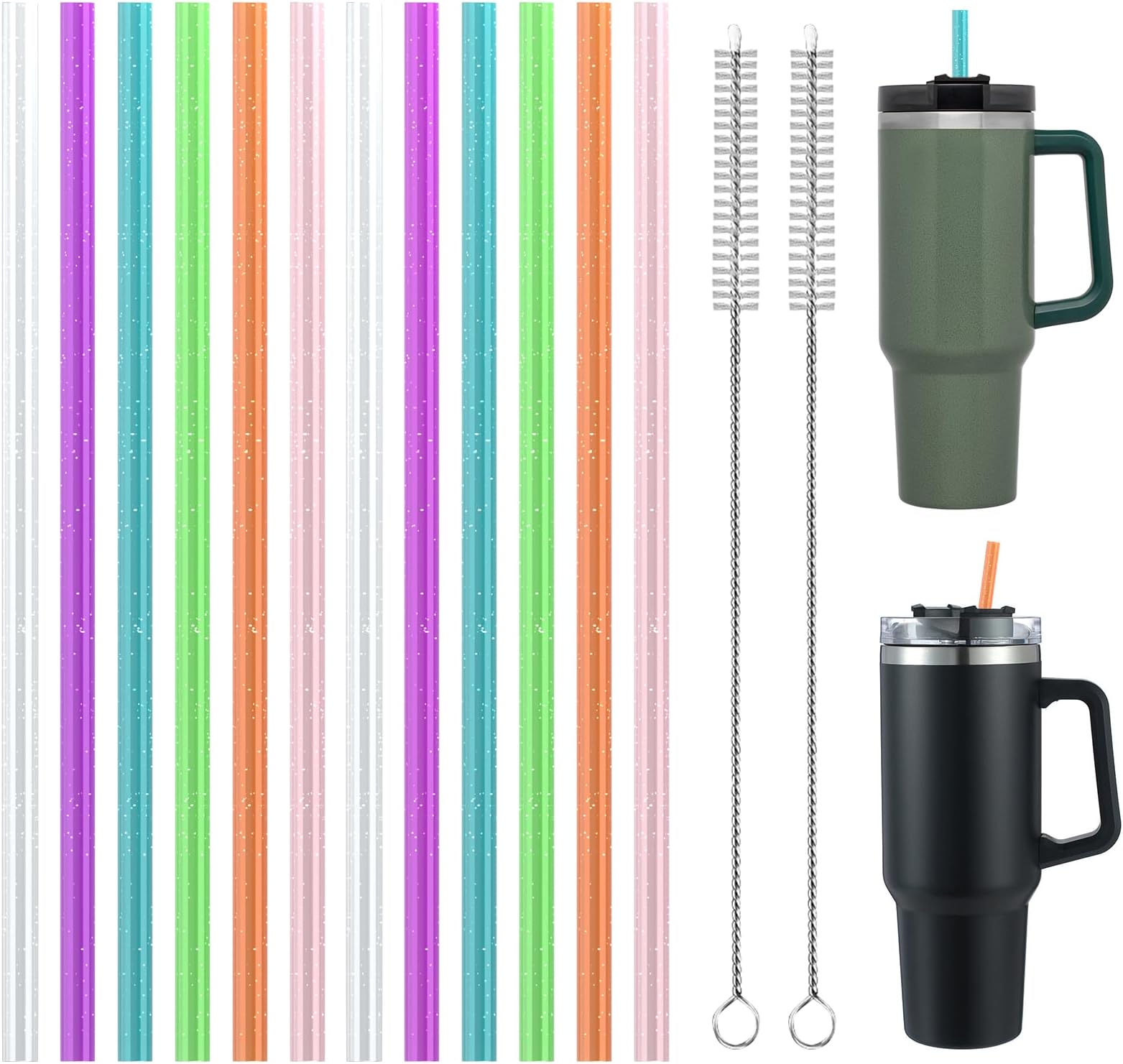 Amazon.com: Reusable Straws for Stanley - 12 Pack Glitter Replacement ...
